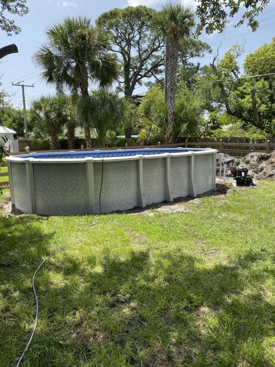 Shaped more like an inground pool