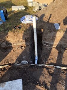 Run pipe about 9″ beyond the wall track so it lines up with the skimmer ...