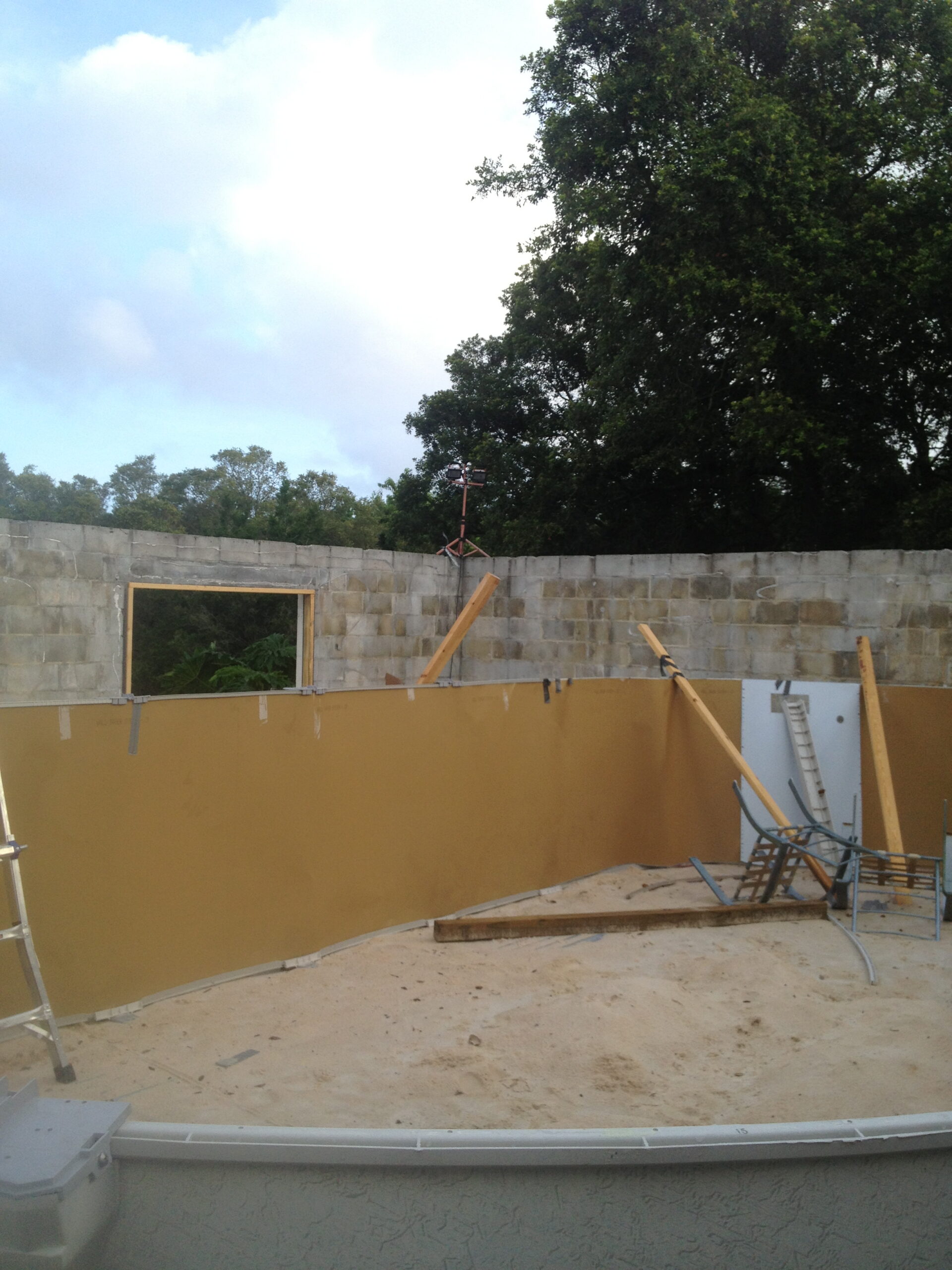 I installed this oval on concrete inside a house with no roof